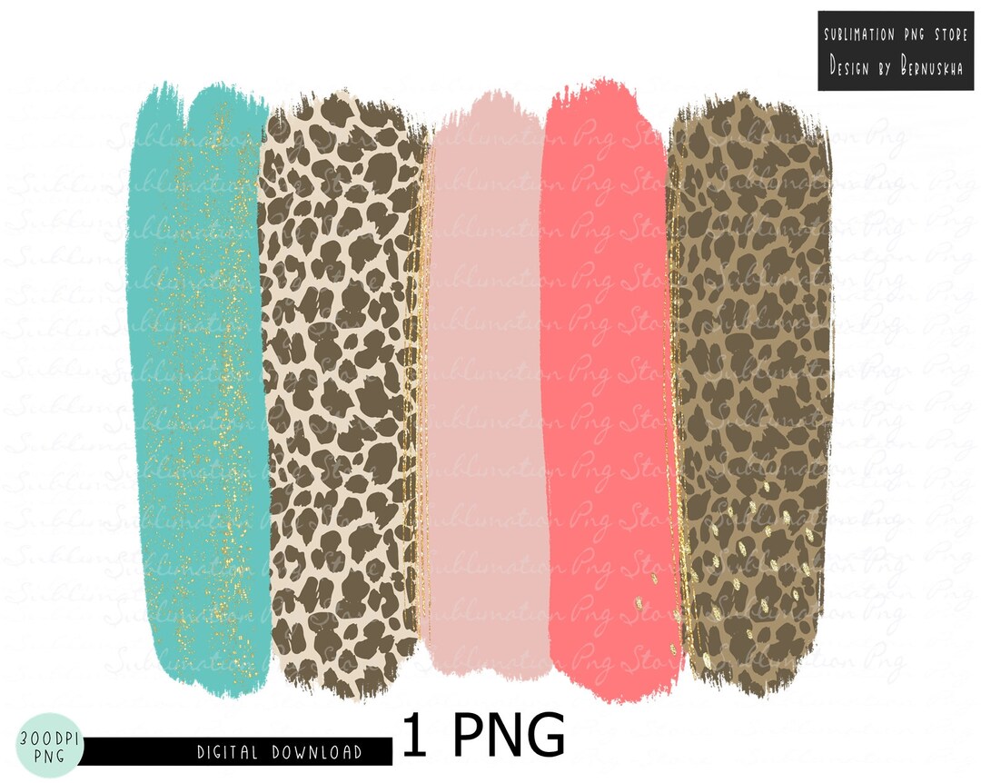 Leopard Brush Stroke Png Background Sublimation Design, Leopard Cheetah ...