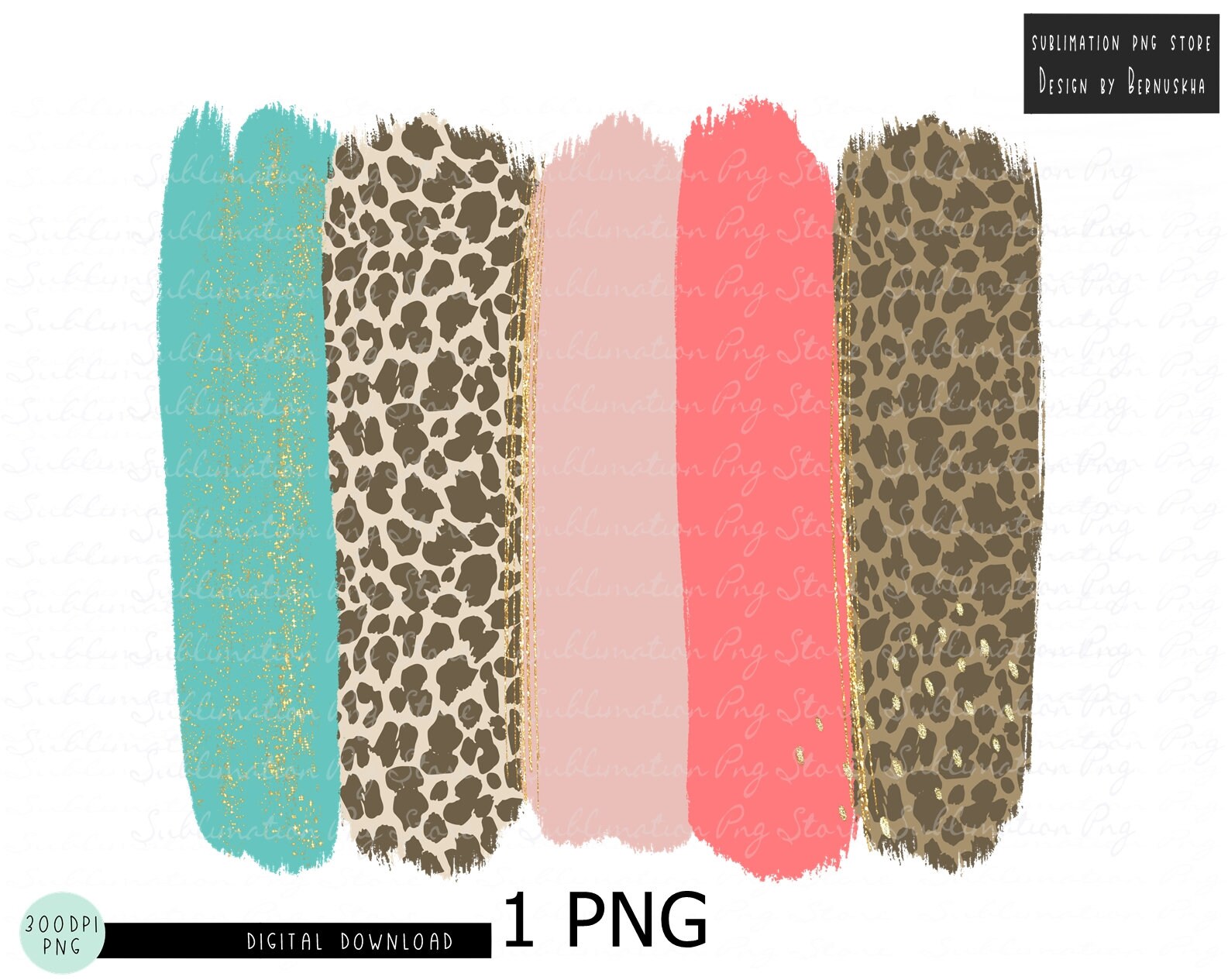 Leopard Brush Stroke Png Background Sublimation Design - Etsy