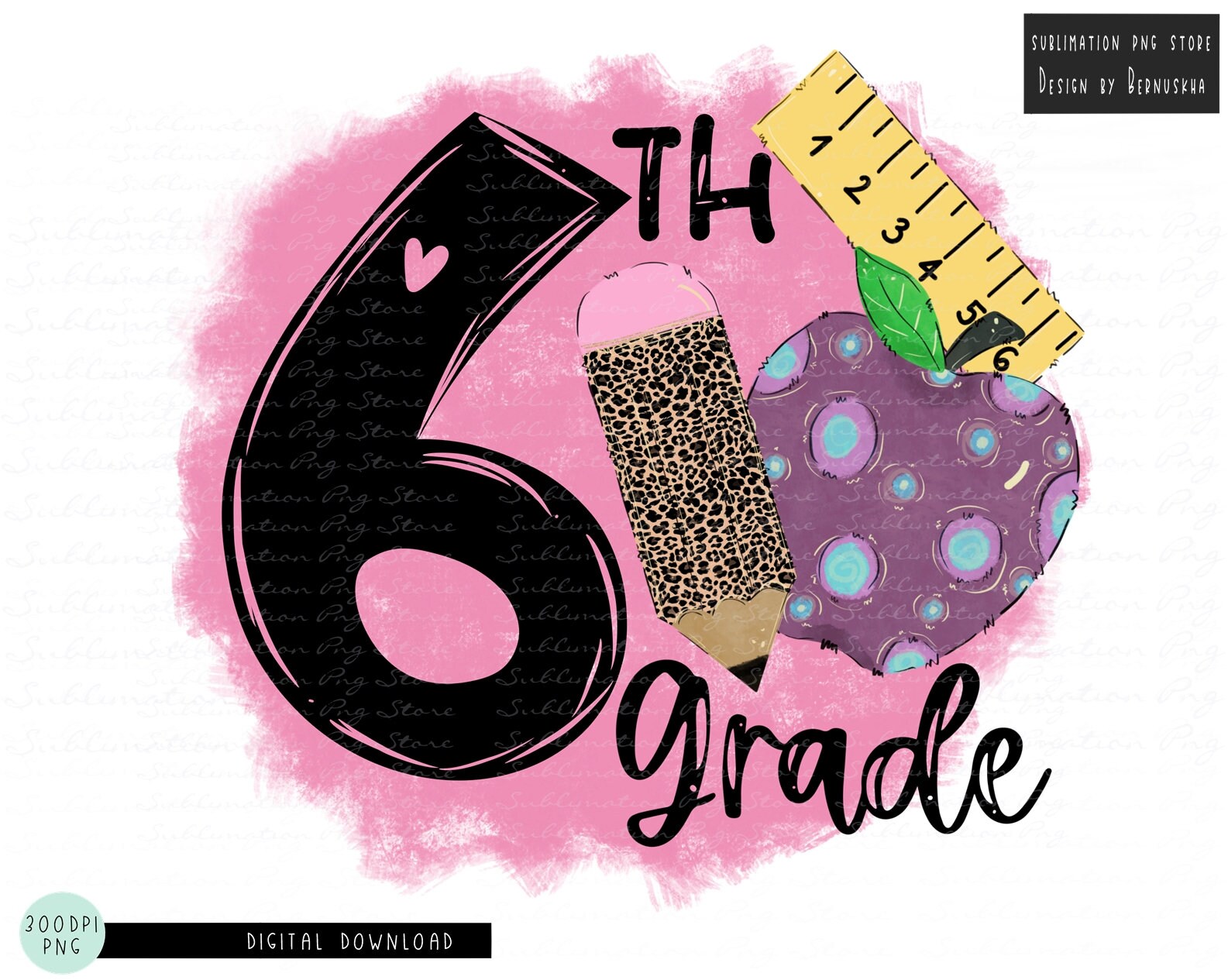 Sixth Grade Back to School Png Sublimation Design Download - Etsy UK