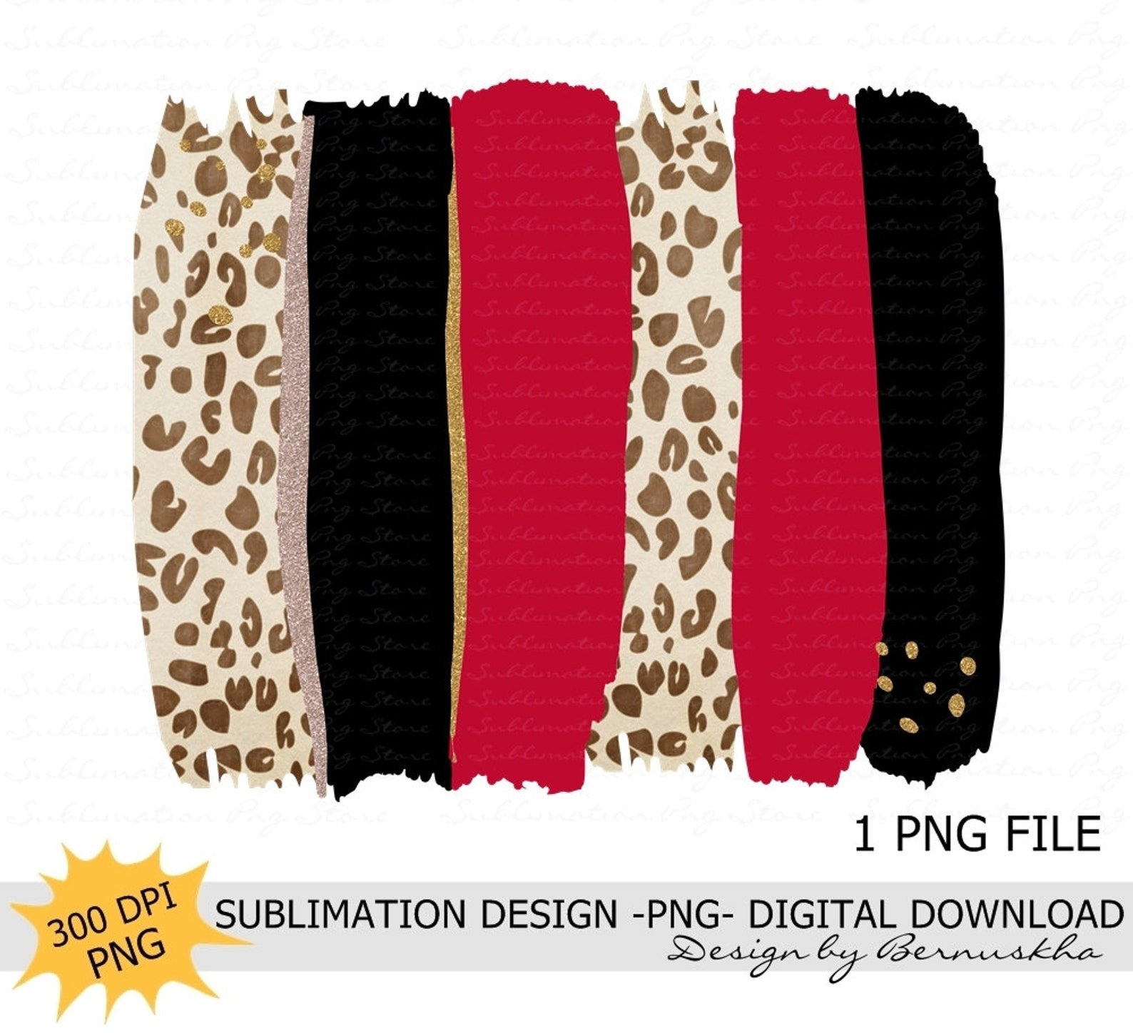 Red Black Leopard Brush Strokes Background Sublimation Design - Etsy