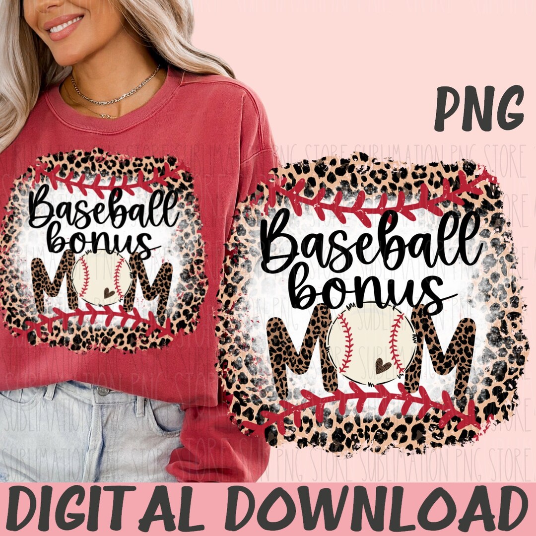 Baseball Bonus Mom Png Sublimation Design Leopard Cheetah Baseball ...