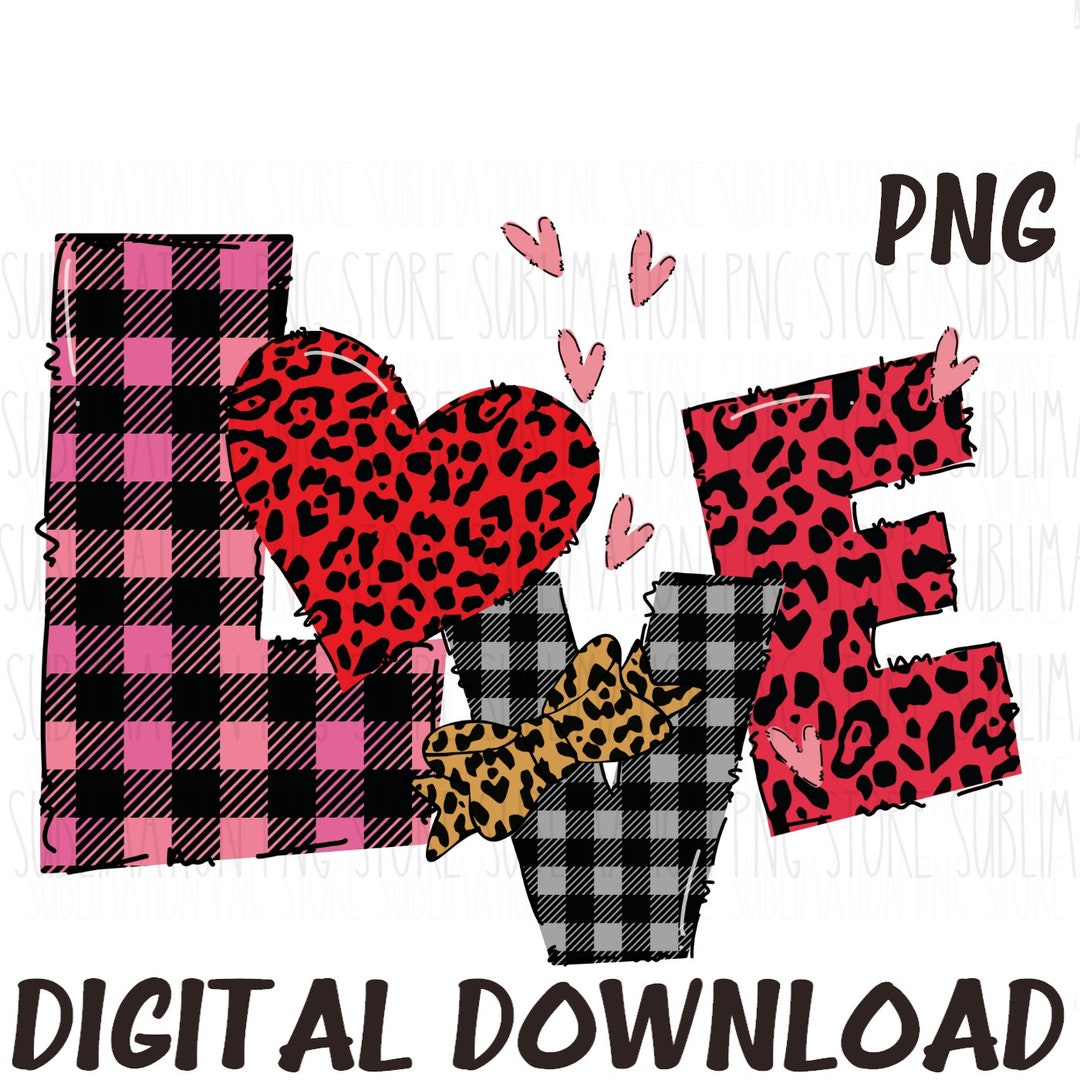 Love Heart Png Plaid Valentine Leopard Heart Png Digital Download - Etsy