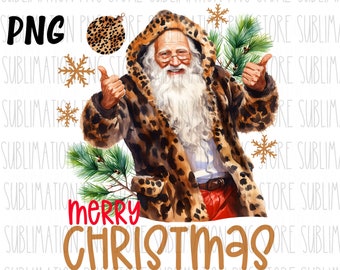 Leopard Santa Png,santa Png,santa,sublimation Design,digital Design ...