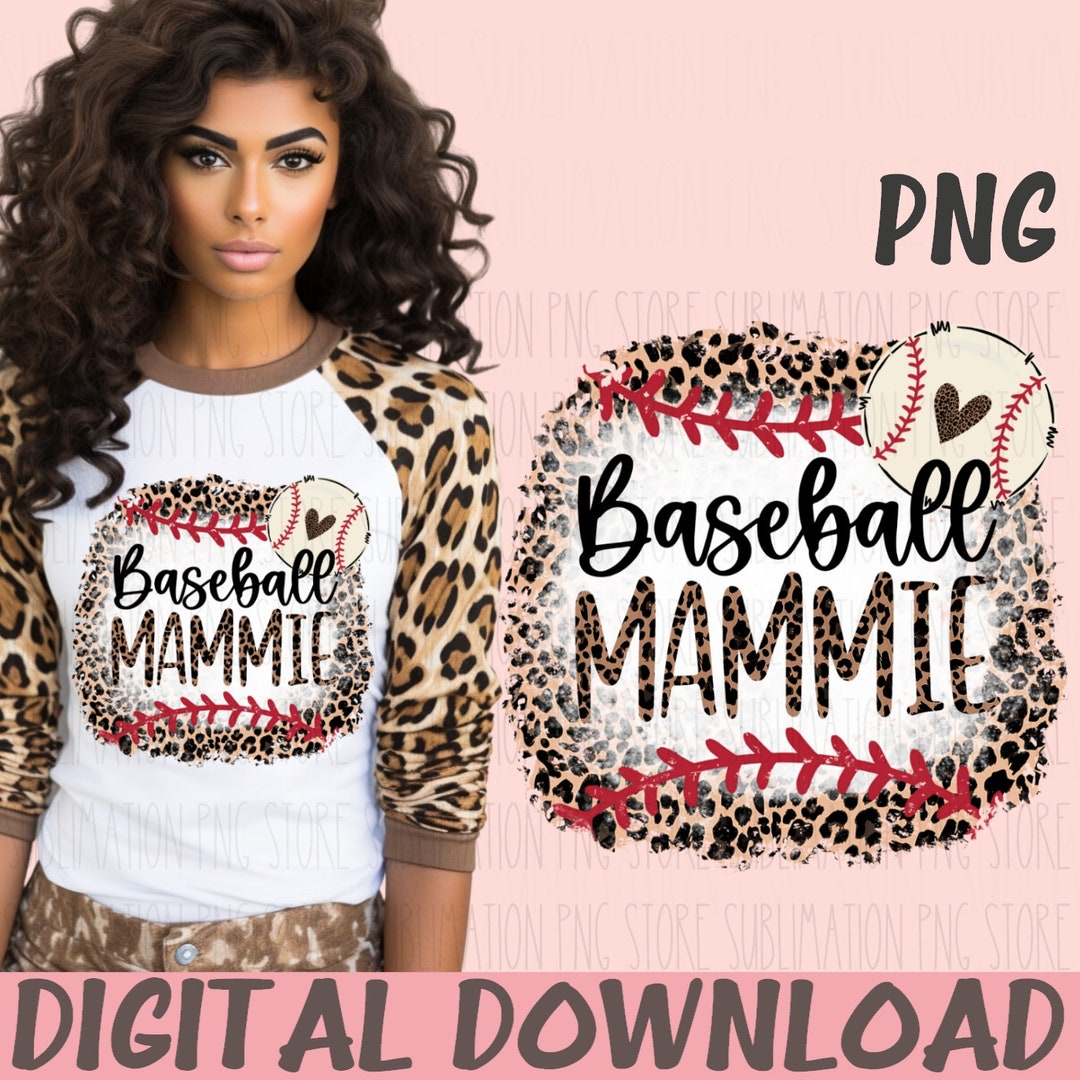 Baseball Mammie Sublimation Design Leopard Baseball Png Digital ...