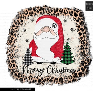 Leopard Santa Png Sublimation Design Digital Download, Christmas Png ...