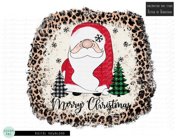 Leopard Santa Png Sublimation Design Digital Download - Etsy