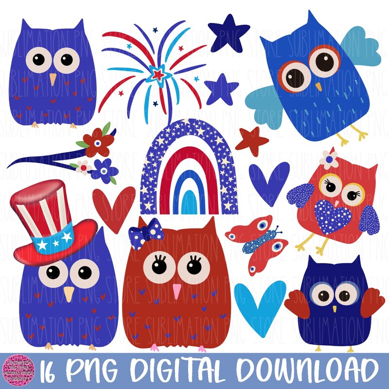 4th of July Owl - Etsy