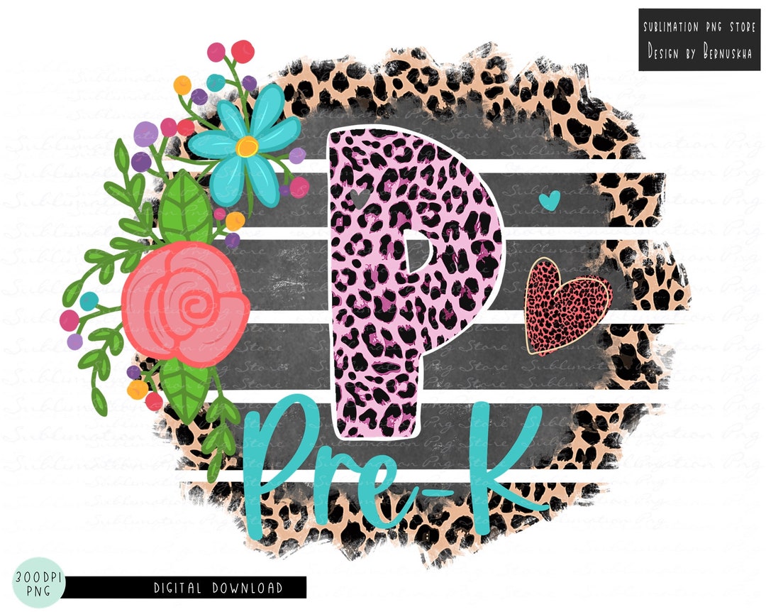 Pre-k Leopard Back to School Png Sublimation Design Download, Cheetah ...