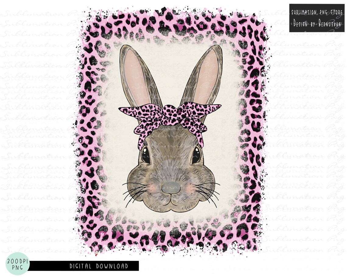 Leopard Easter Bunny Png Sublimation Design Digital Download - Etsy