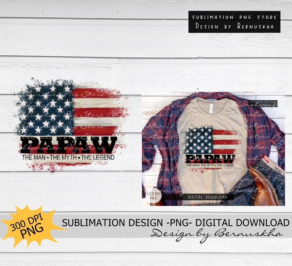 Papaw the Man the Myth the Legend Png Sublimation Design - Etsy