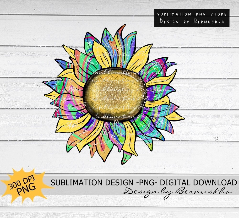 Colorful Sunflower Sublimation Design Download Sunflower Png - Etsy