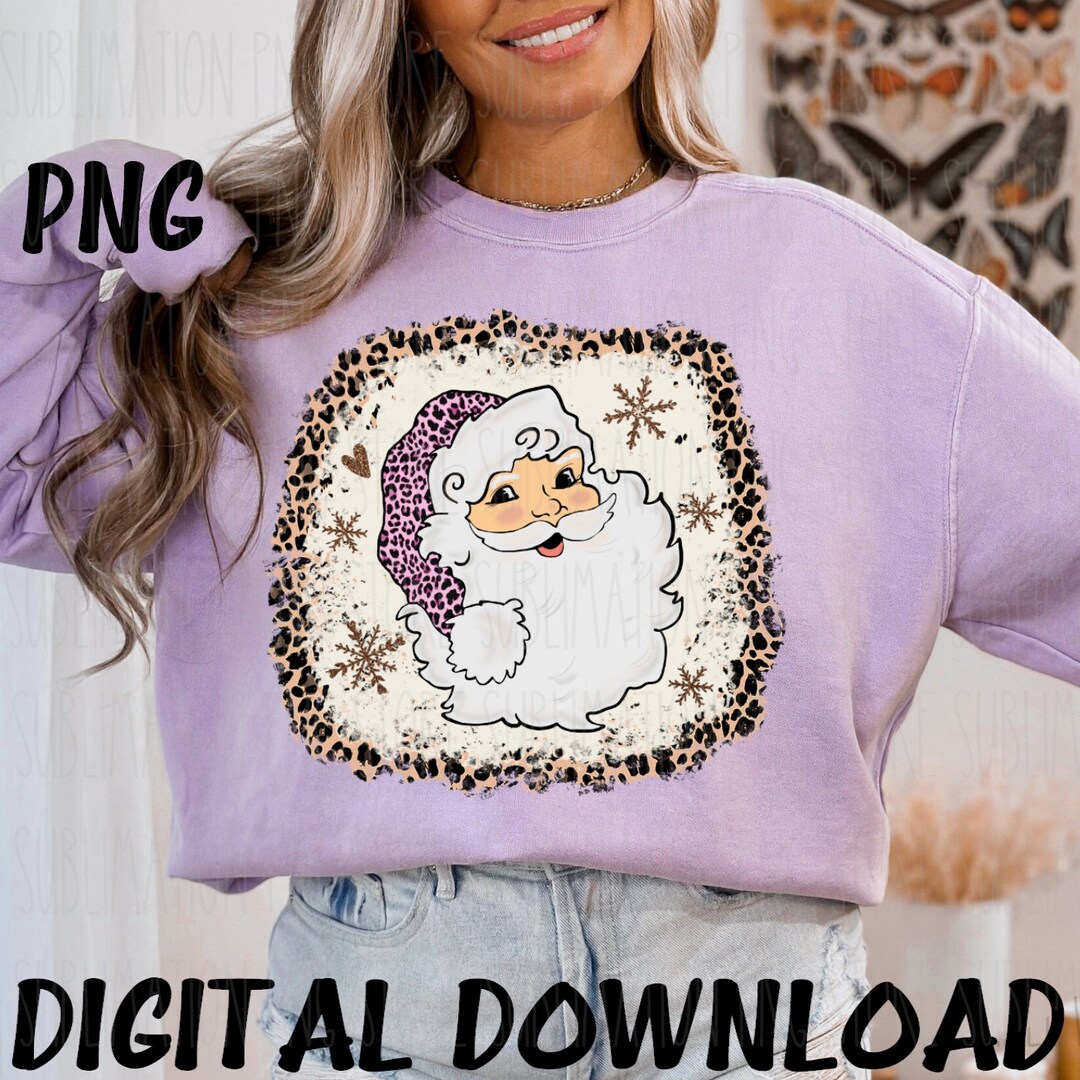 Leopard Santa Png Santa Claus Png Design Christmas Digital - Etsy
