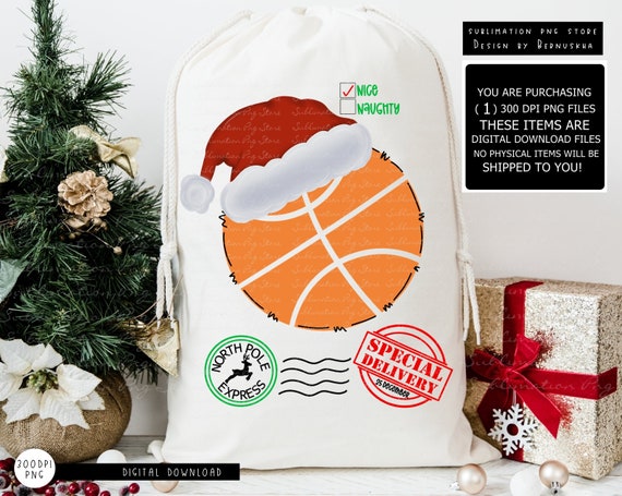 Basketball Santa Sack Png Sublimation Design Digital Download | Etsy