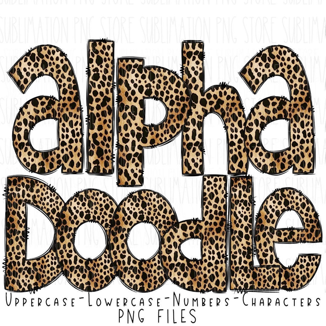 Leopard Print Doodle Alphabet Letters Png Cheetah Alphabet Png ...