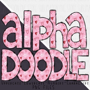 Valentine's Day Alphabet Png Sublimation Design Doodle Alphabet Letters ...