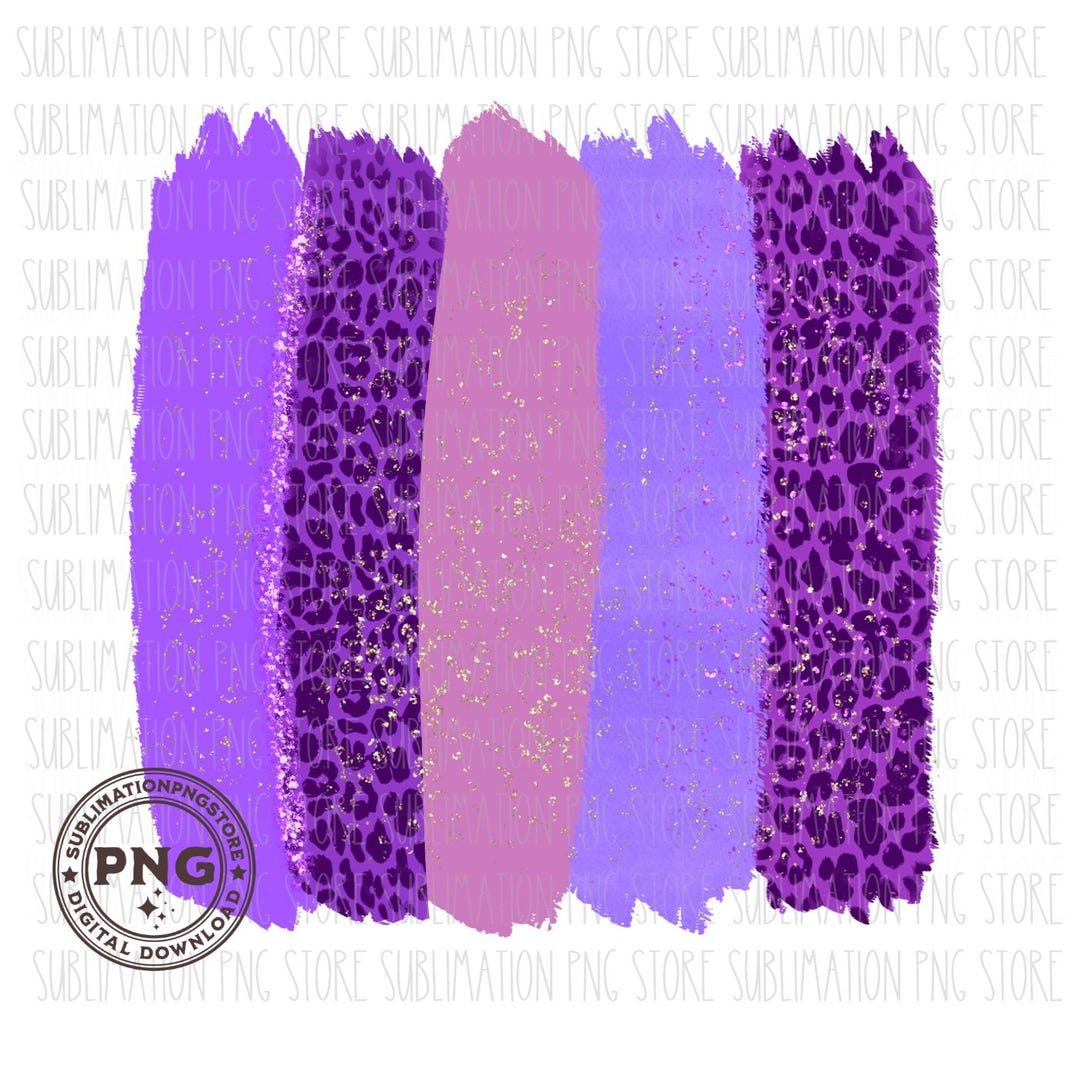 Brushstroke Background Png Purple Leopard Print Sublimation Design ...