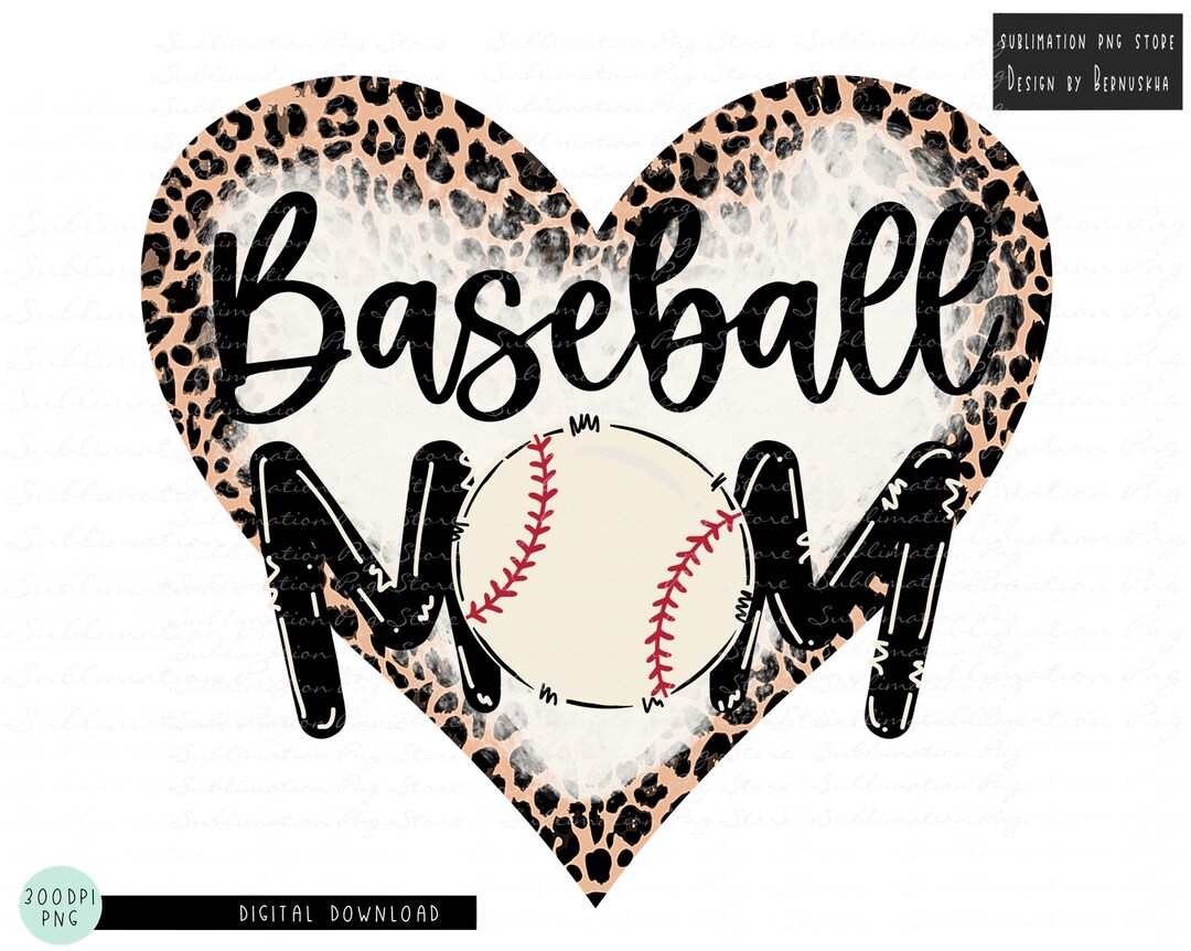 Leopard Baseball Mom Png Sublimation Design Download Baseball - Etsy