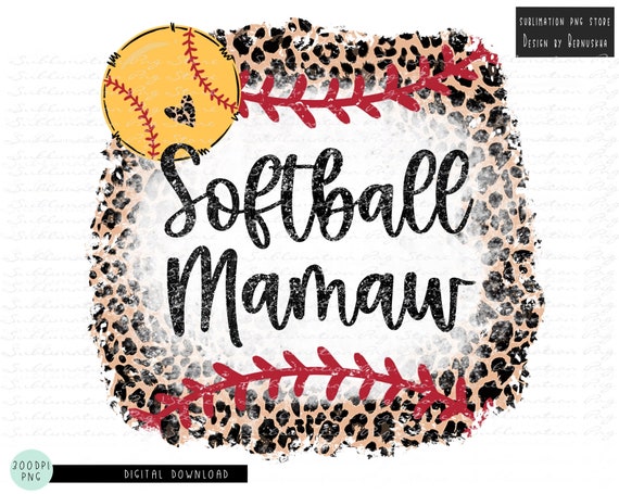 Softball Mamaw Png Sublimation Design Download Leopard | Etsy