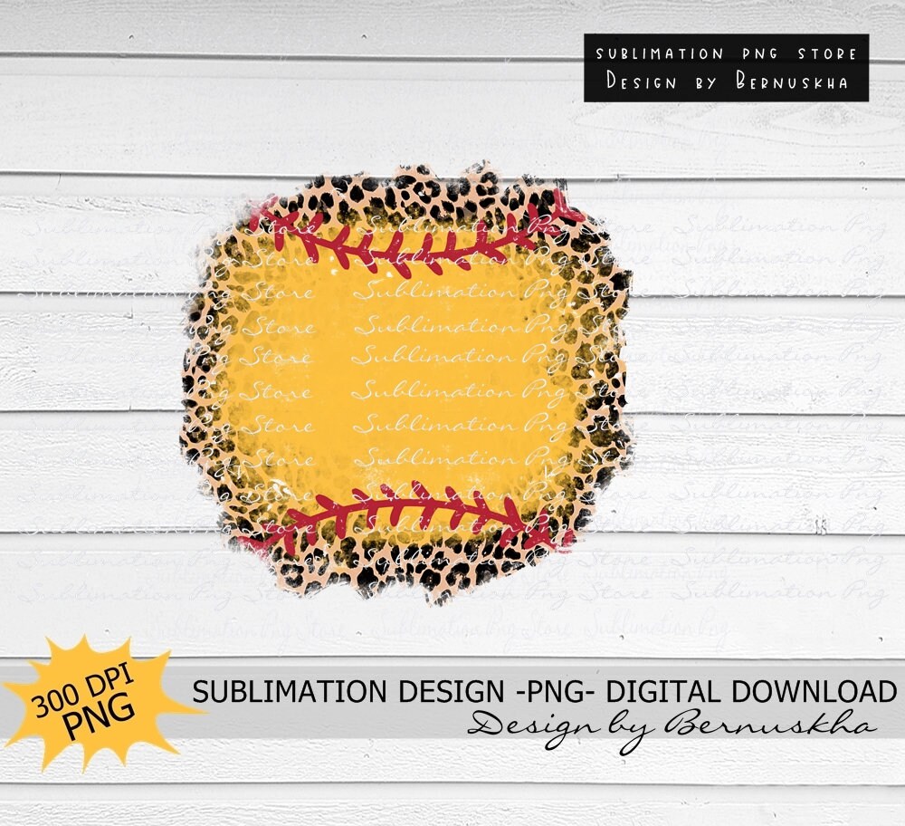 Distressed Leopard Softball Background Sublimation Design | Etsy
