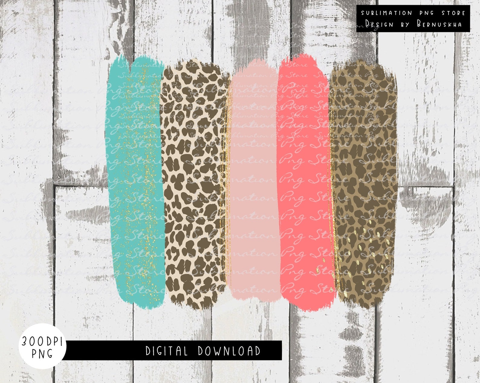 Leopard Brush Stroke Png Background Sublimation Design - Etsy