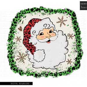 Santa Png Sublimation Design, Leopard Cheetah Santa Png, Christmas Png ...