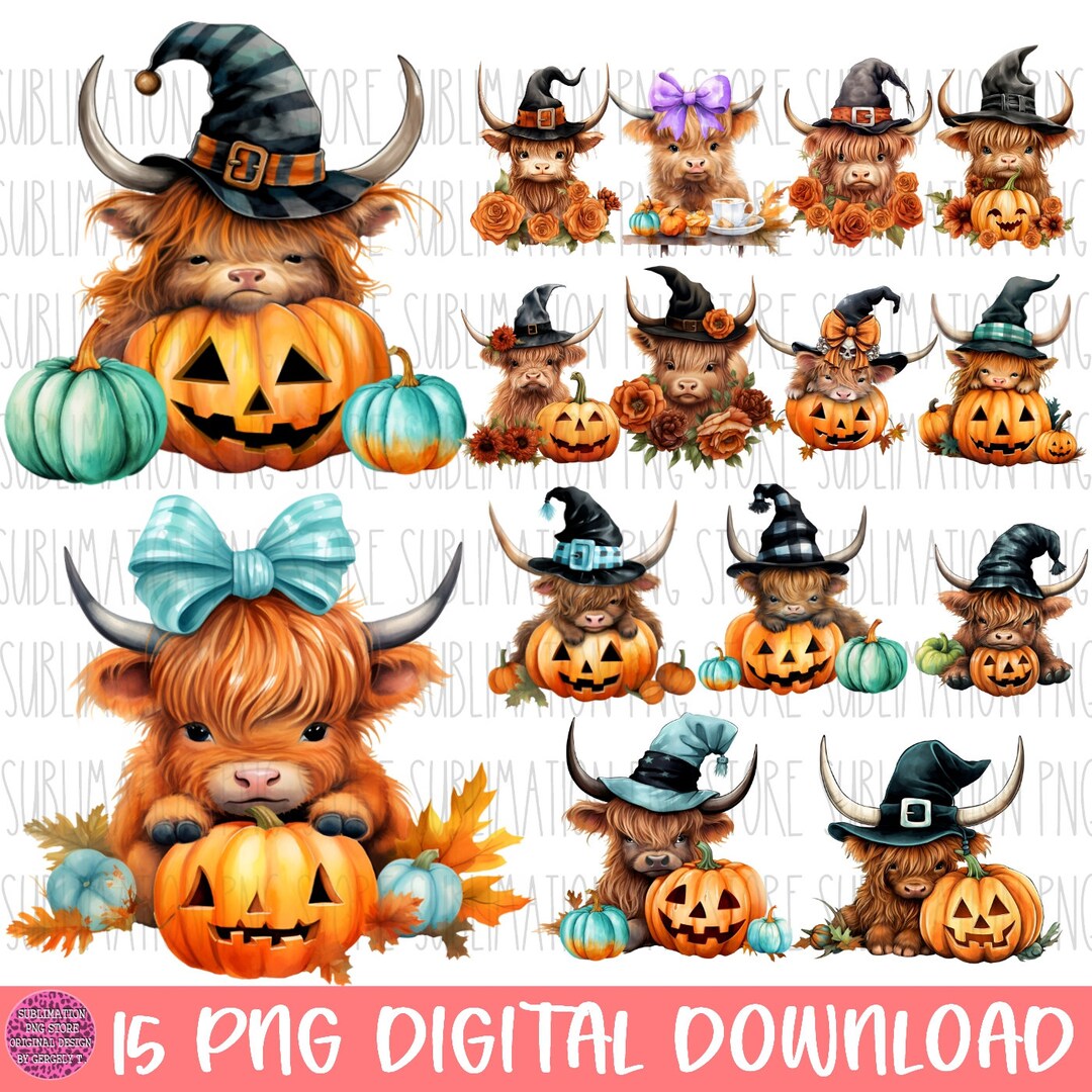 Highland Cow Clipart Png Fall Clip Art Halloween Baby Highland Cow Png ...