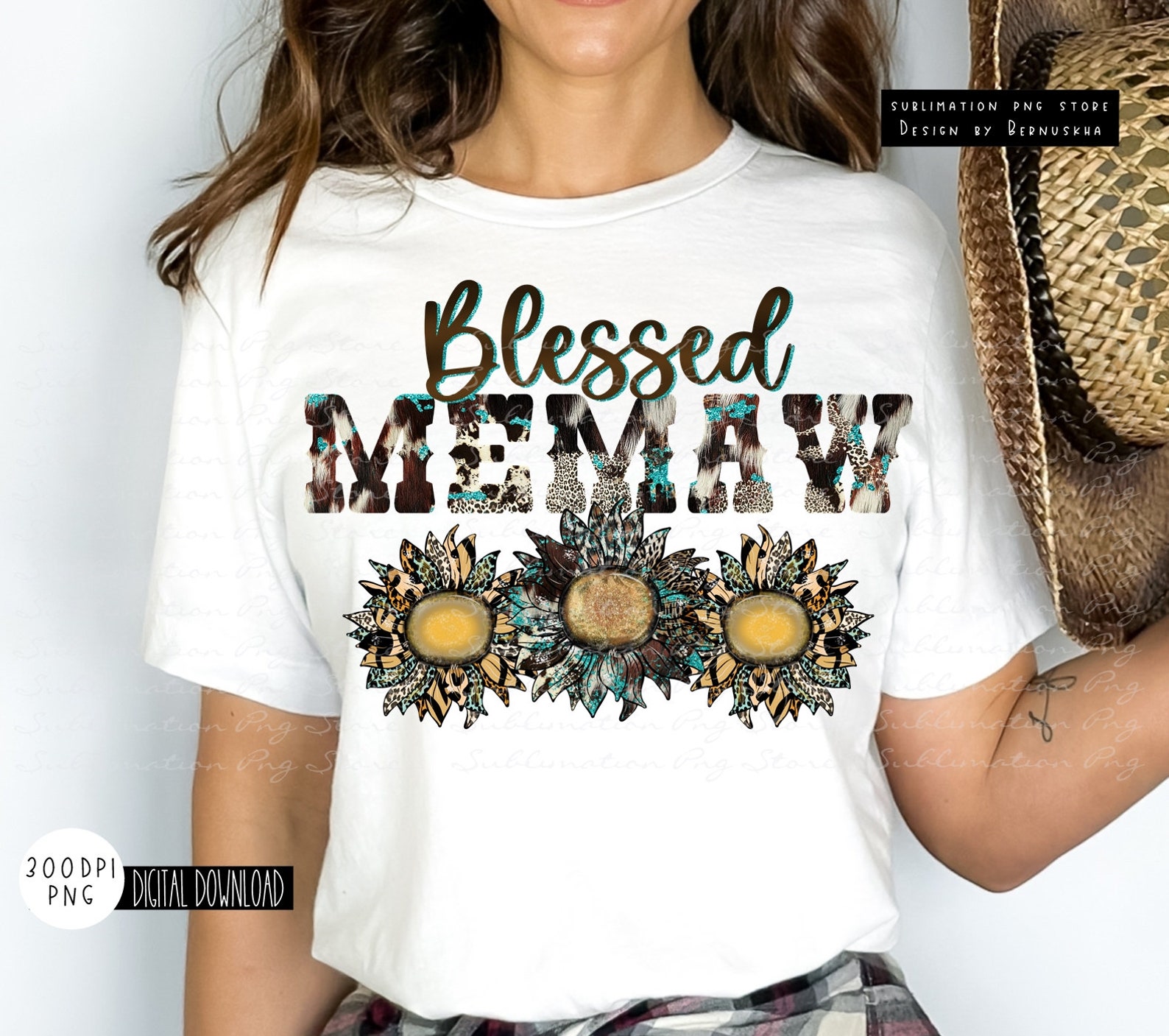 Blessed Memaw Png Western Memaw Png Country Memaw Png - Etsy