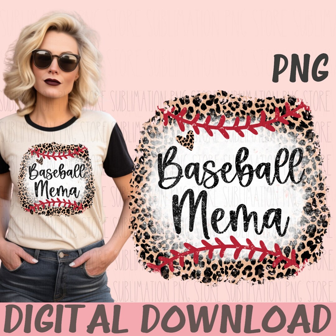 Baseball Mema Png Sublimation Design Leopard Baseball Png Digital ...