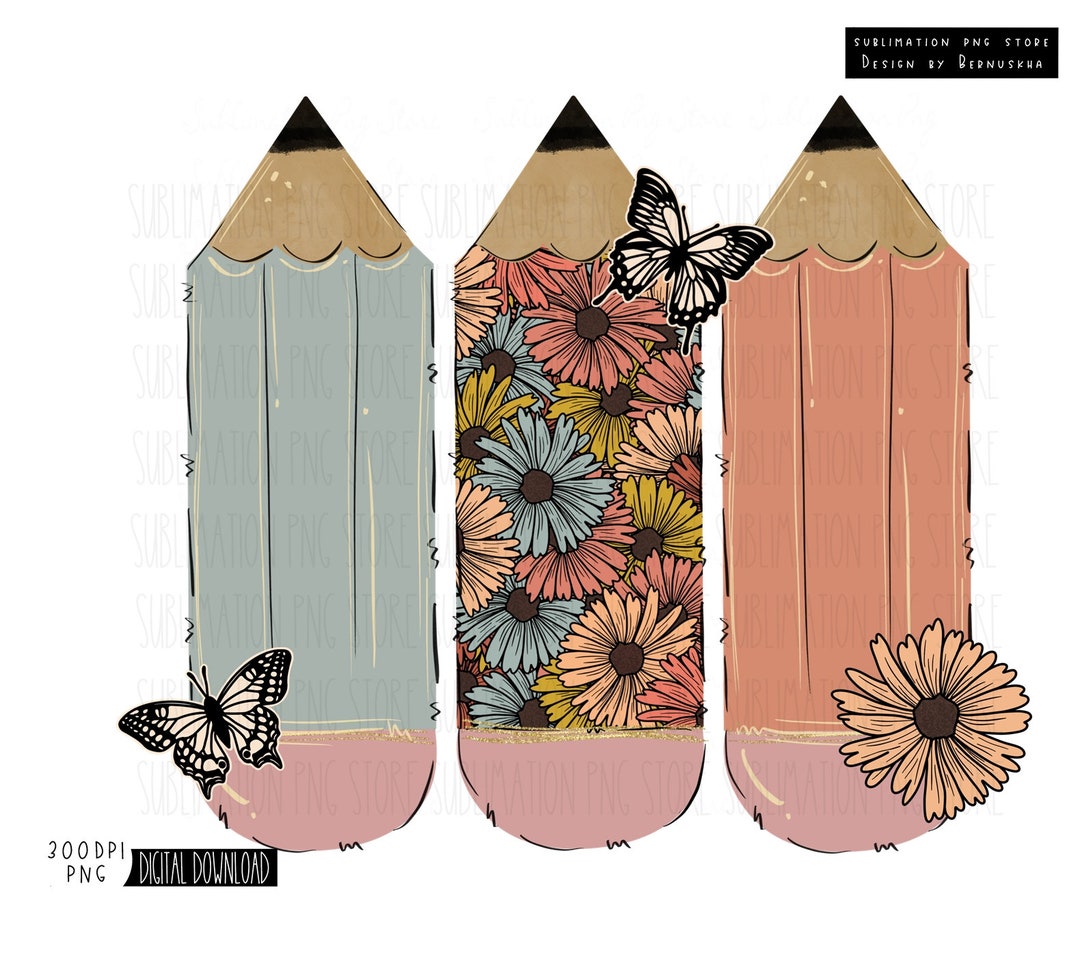 Pencil Trio Png Sublimation Design Download, Pencil Png, Back to School ...