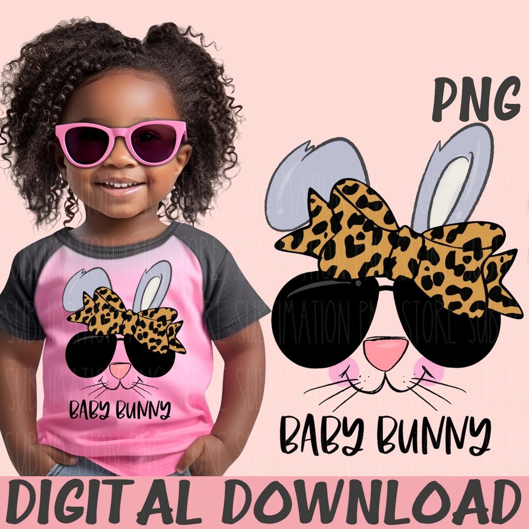 Baby Bunny Png Leopard Easter Graphic Girl Sublimation Design Digital ...