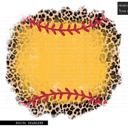 Distressed Leopard Softball Background Sublimation Design | Etsy
