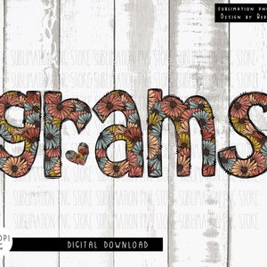 Grams Png File, Sublimation Design Download, Floral Grams, Retro, Boho ...