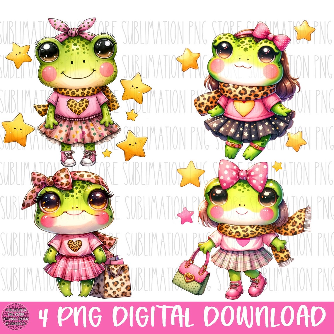 Cute Frog Clipart Frog Png Sublimation Design Digital Download - Etsy