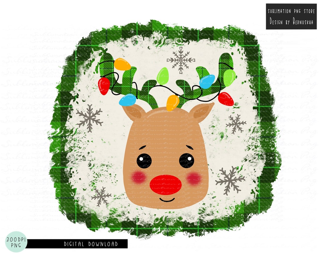 Christmas Reindeer Png Sublimation Design Digital Download, Plaid Boy ...