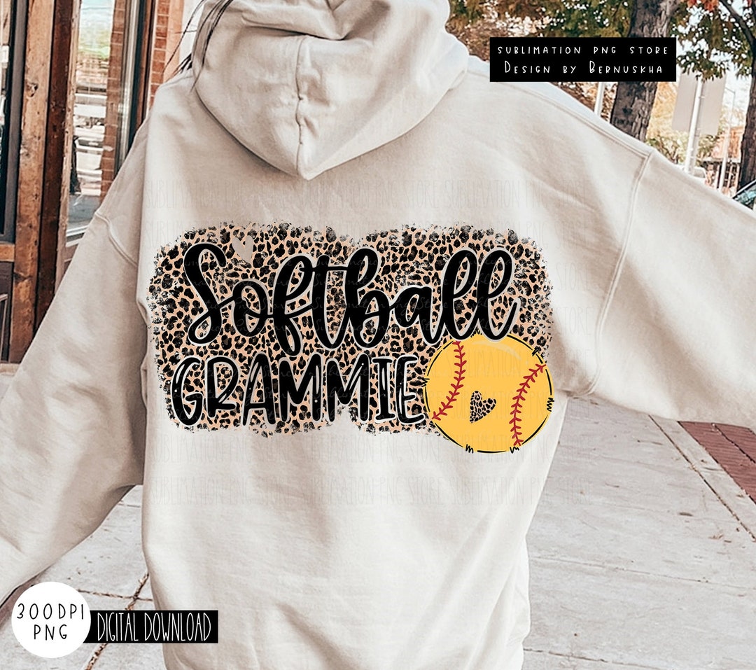 Softball Grammie Png Sublimation Design Download, Leopard Softball ...