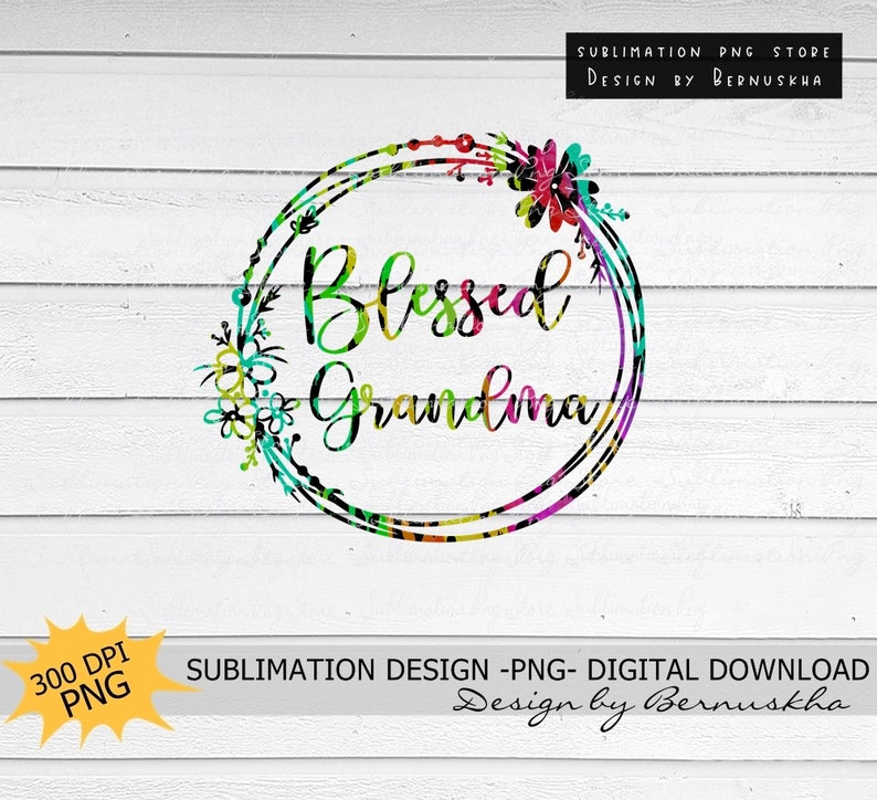 Blessed Grandma Png Sublimation Design Download Blessed - Etsy