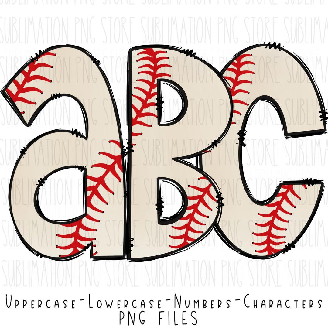 Baseball Alphabet Png Sublimation Design Doodle Alpha Letters Png ...