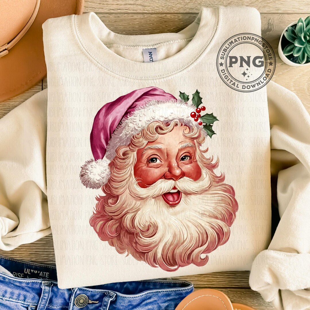 Vintage Santa Png Retro Santa Head Png Christmas Sublimation Design ...