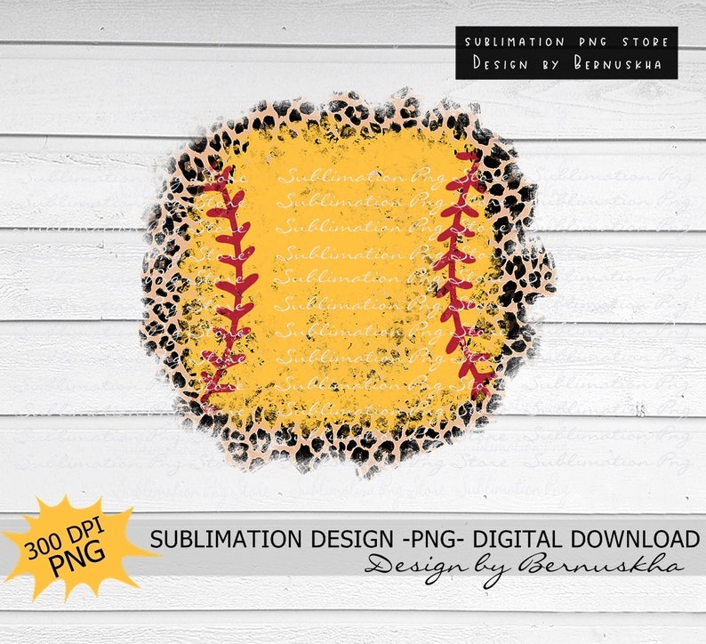 Distressed Leopard Softball Background Sublimation Design | Etsy