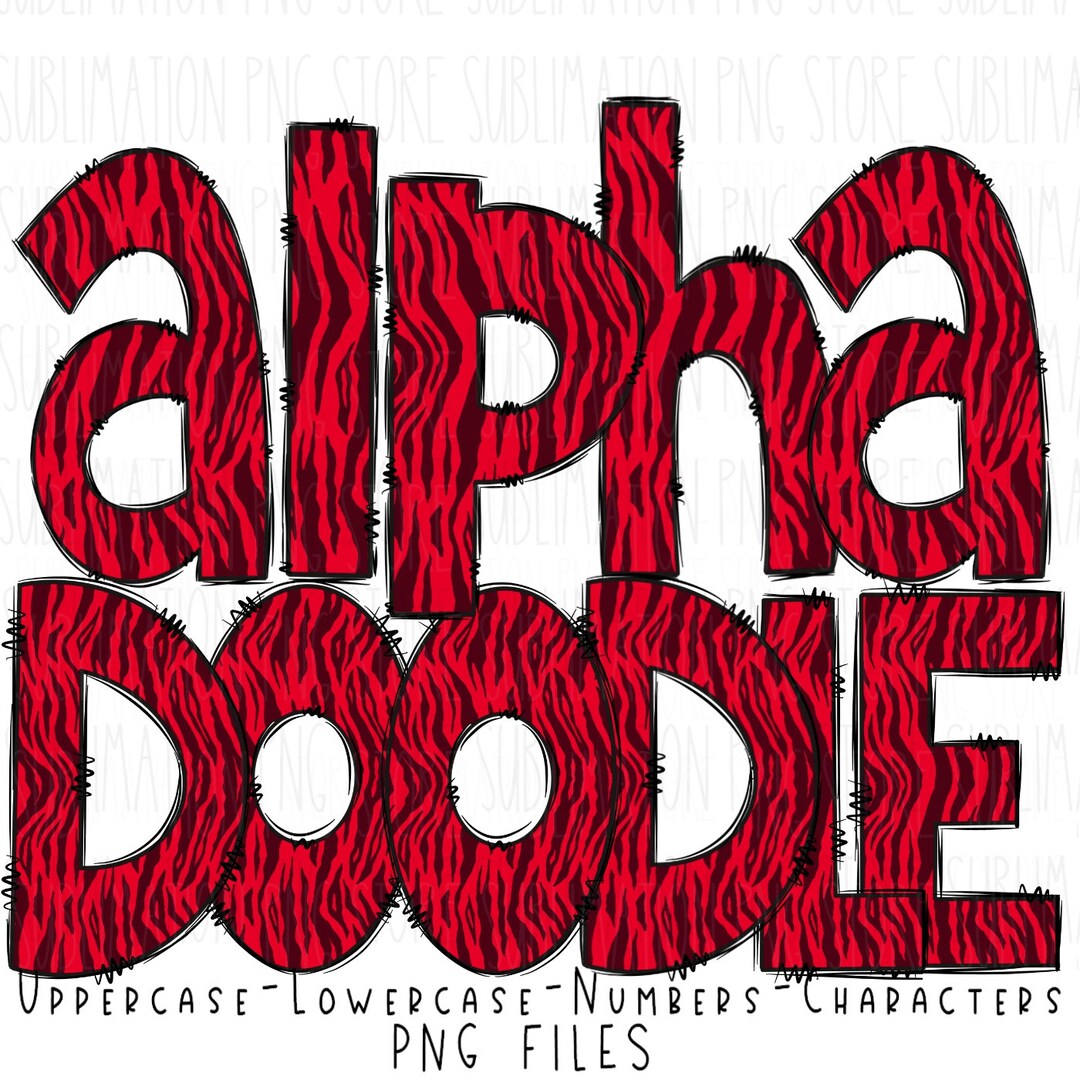 Zebra Alphabet Doodle Letters Png Sublimation Design Animal Print ...