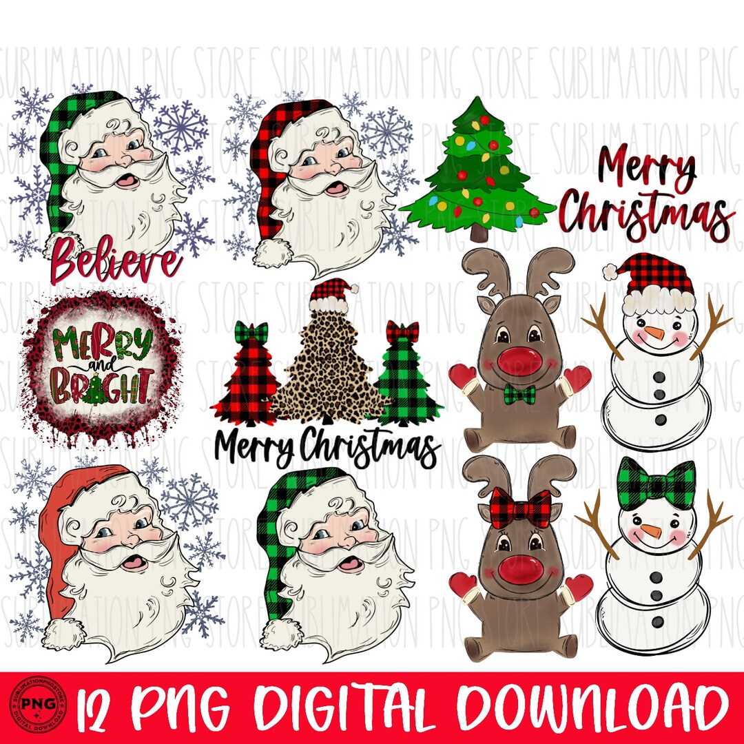 Christmas Clipart Santa Gingerbread Man Snowman Merry Christmas Tree ...
