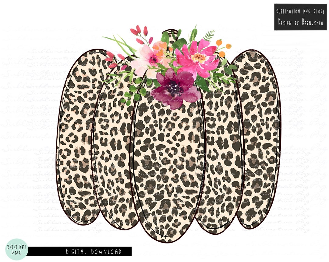 Leopard Pumpkin Sublimation Design Digital Download, Cheetah Pumpkin ...