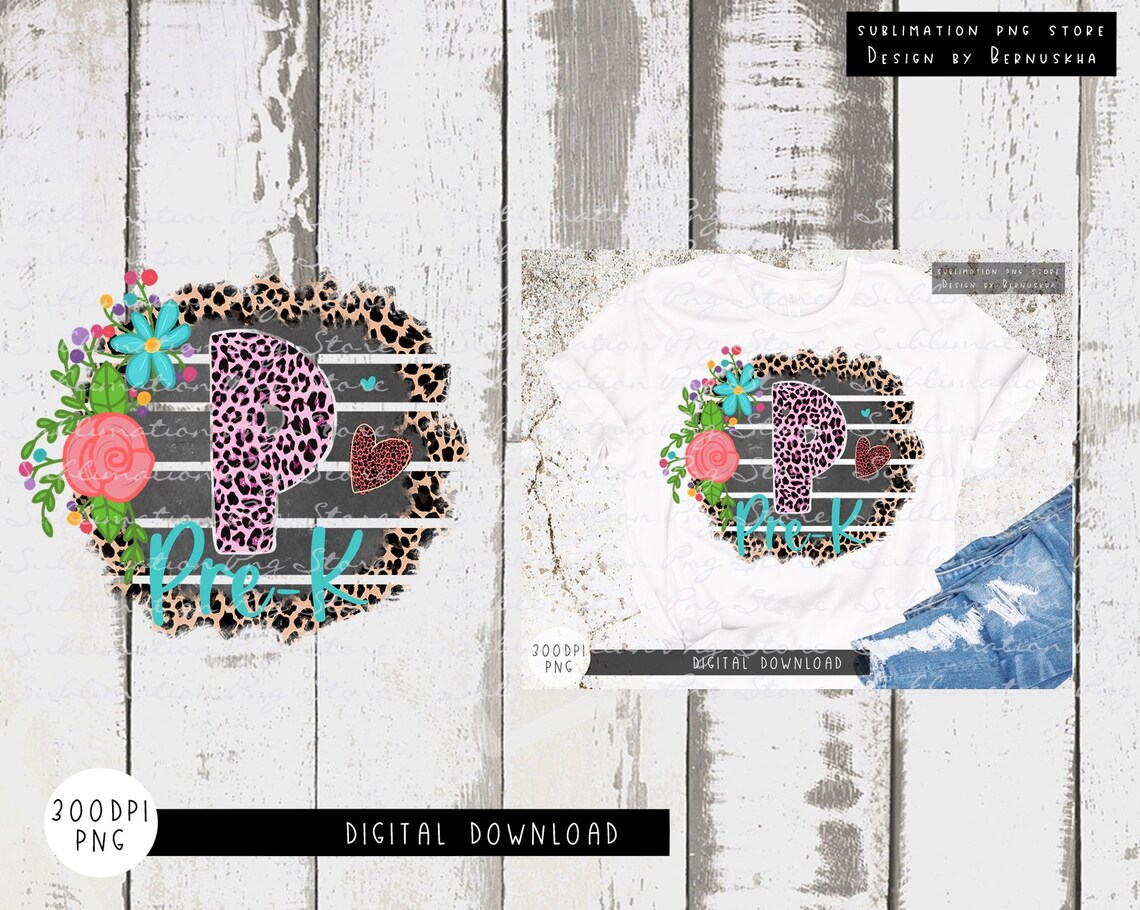 Pre-k Leopard Back To School Png Sublimation Design Download | Etsy