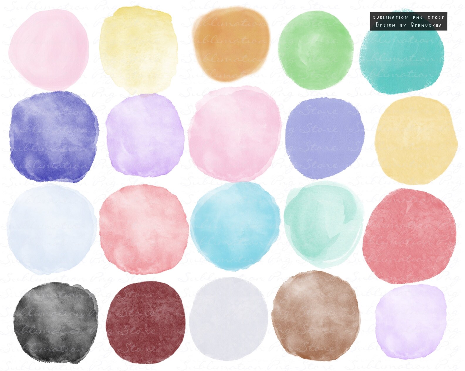 Watercolor Circles Clipart Watercolor Blobs Paint Clipart | Etsy