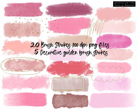 Watercolor Brush Strokes Clipart Paint Brush Strokes Png | Etsy