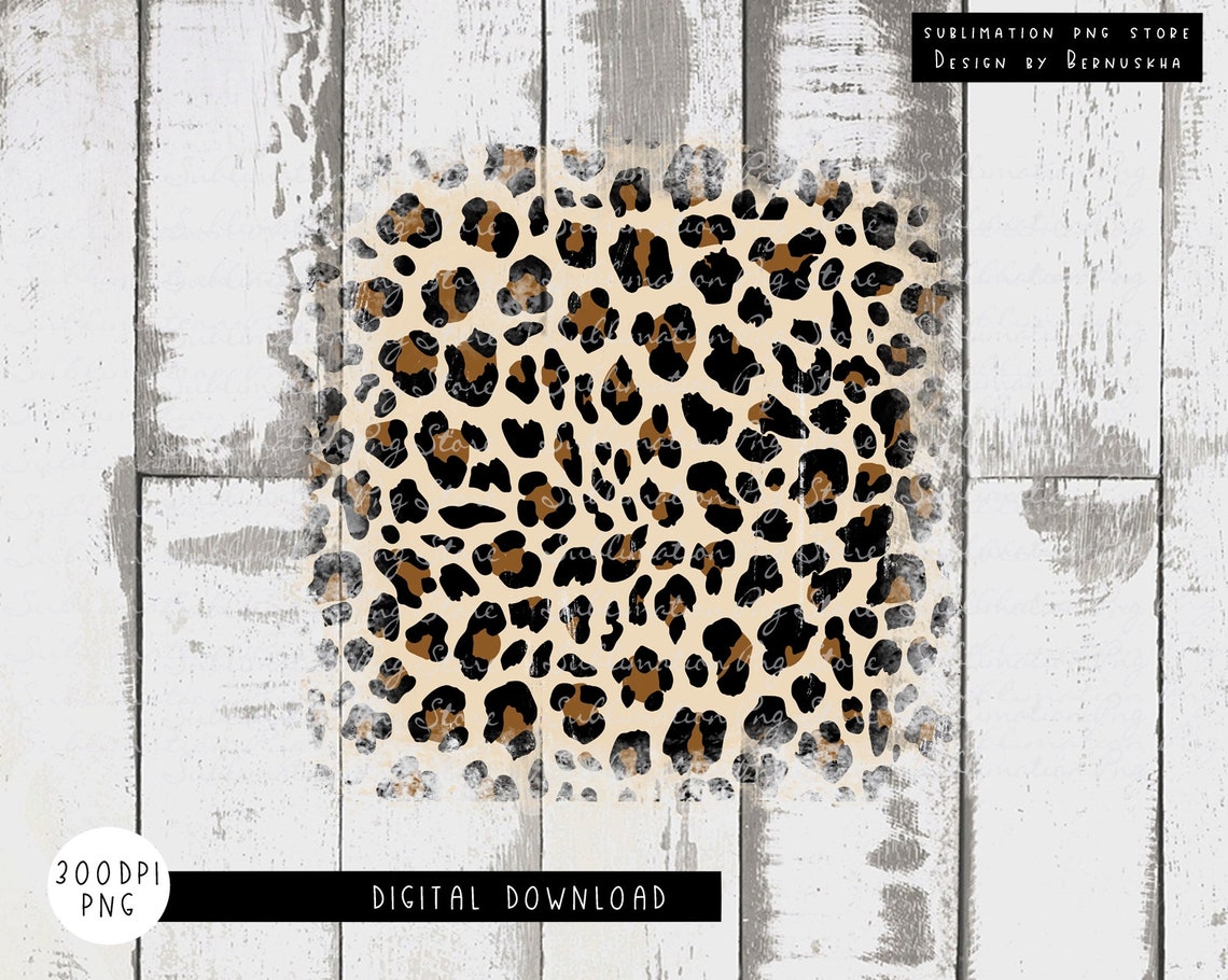 Distressed Leopard Background Sublimation Design Download | Etsy