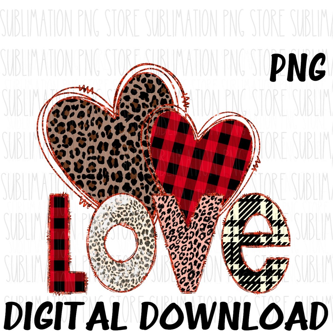Valentines Day Love Png Sublimation Design Plaid Heart Love Valentine ...