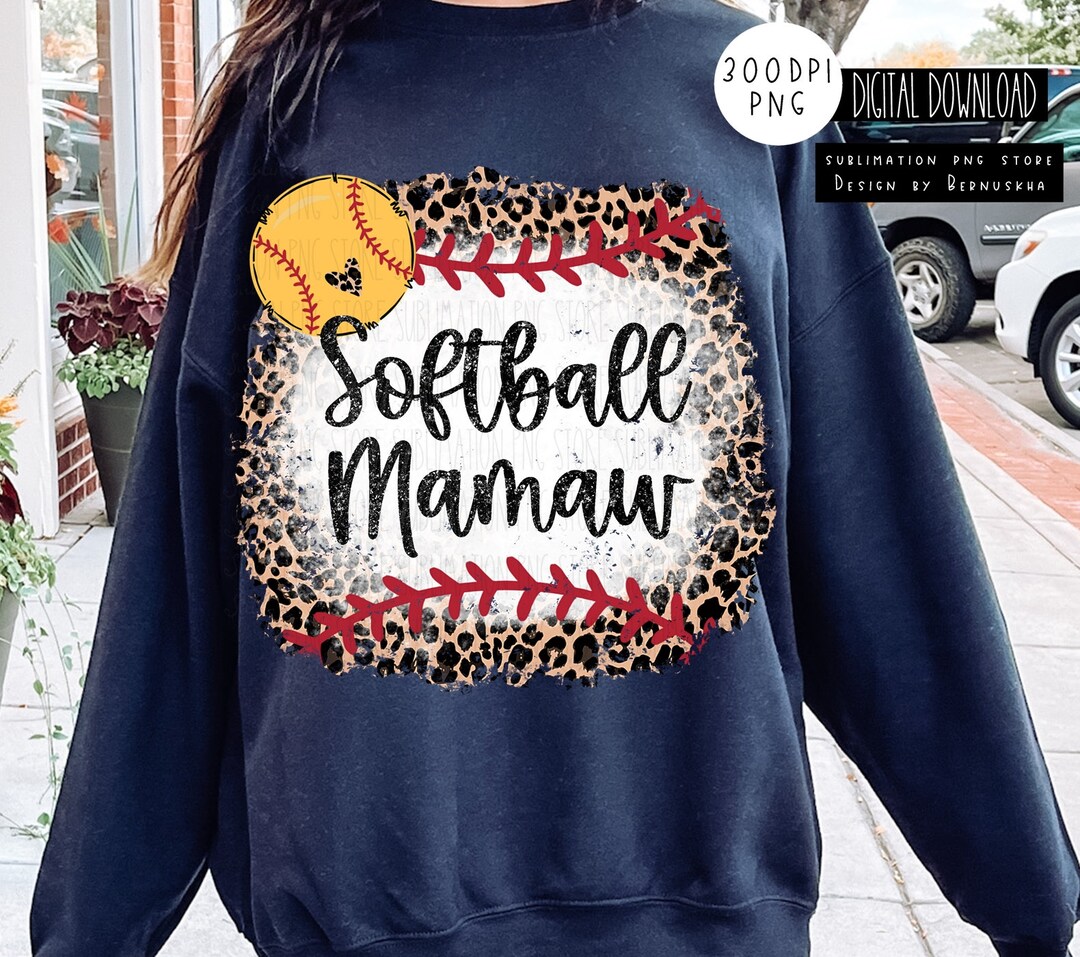 Softball Mamaw Png Sublimation Design Download, Leopard Softball Mamaw ...