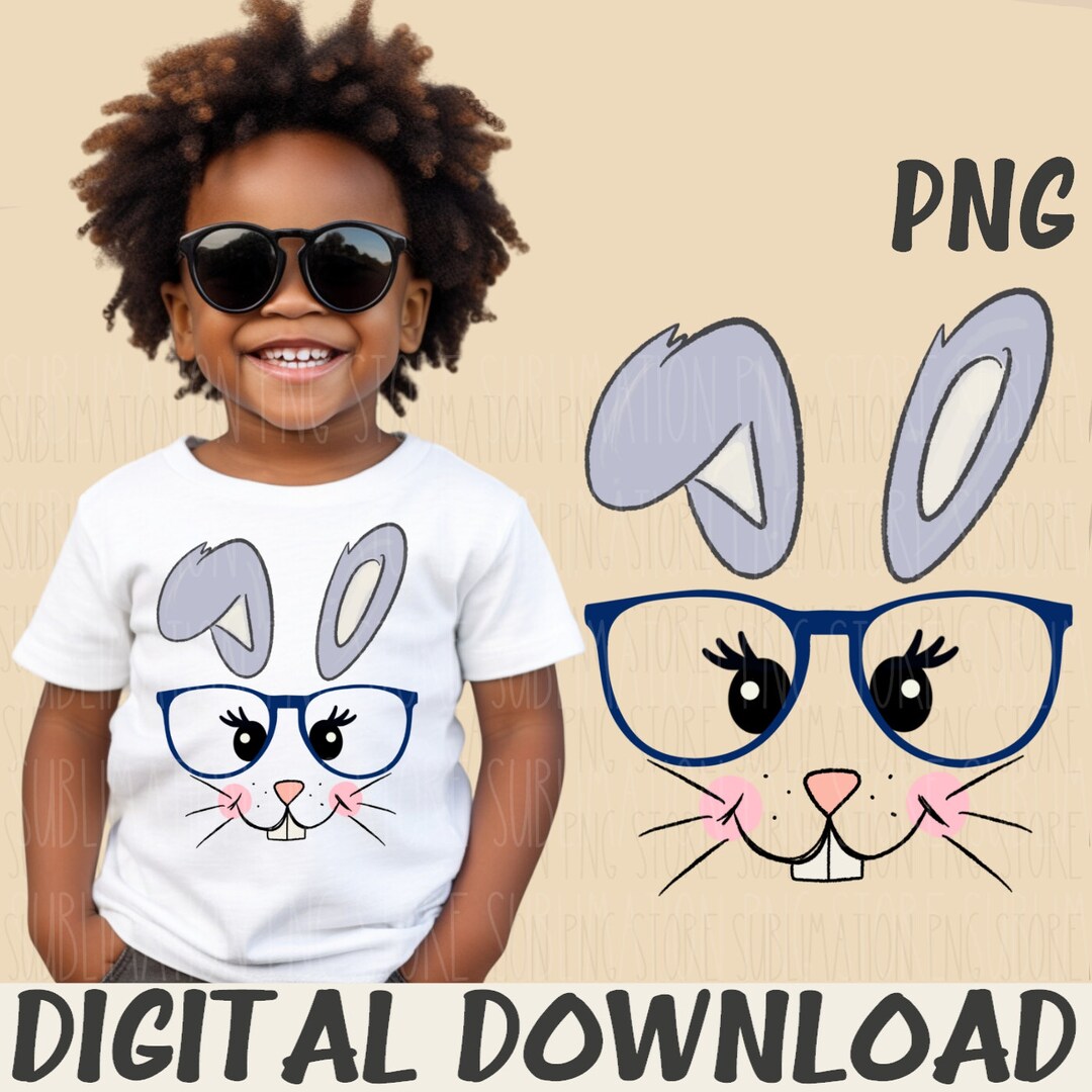 Easter Bunny Glasses Png Sublimation Design Bunny Face Digital Download ...