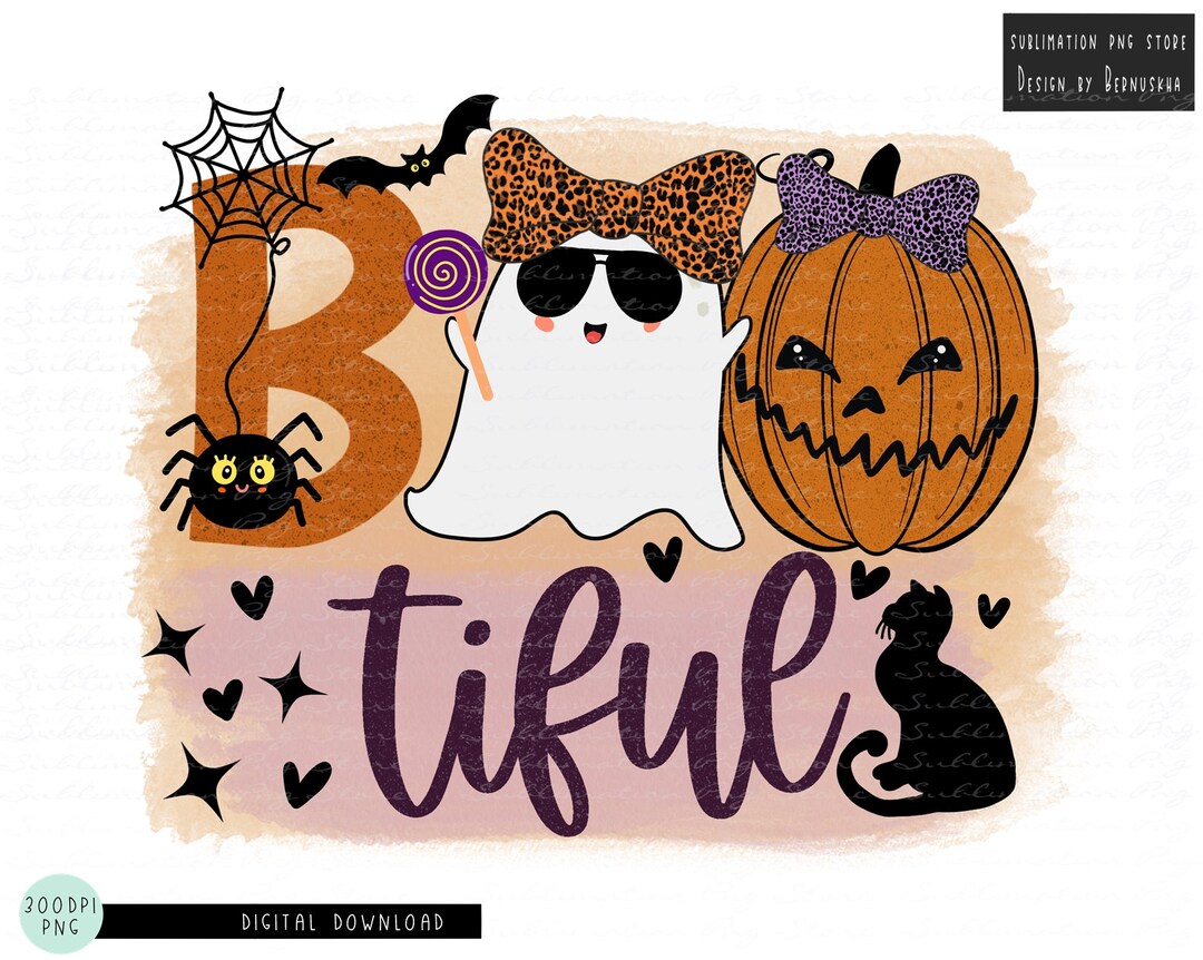 Bootiful Halloween Png Sublimation Design Digital Download, Cute Girl ...